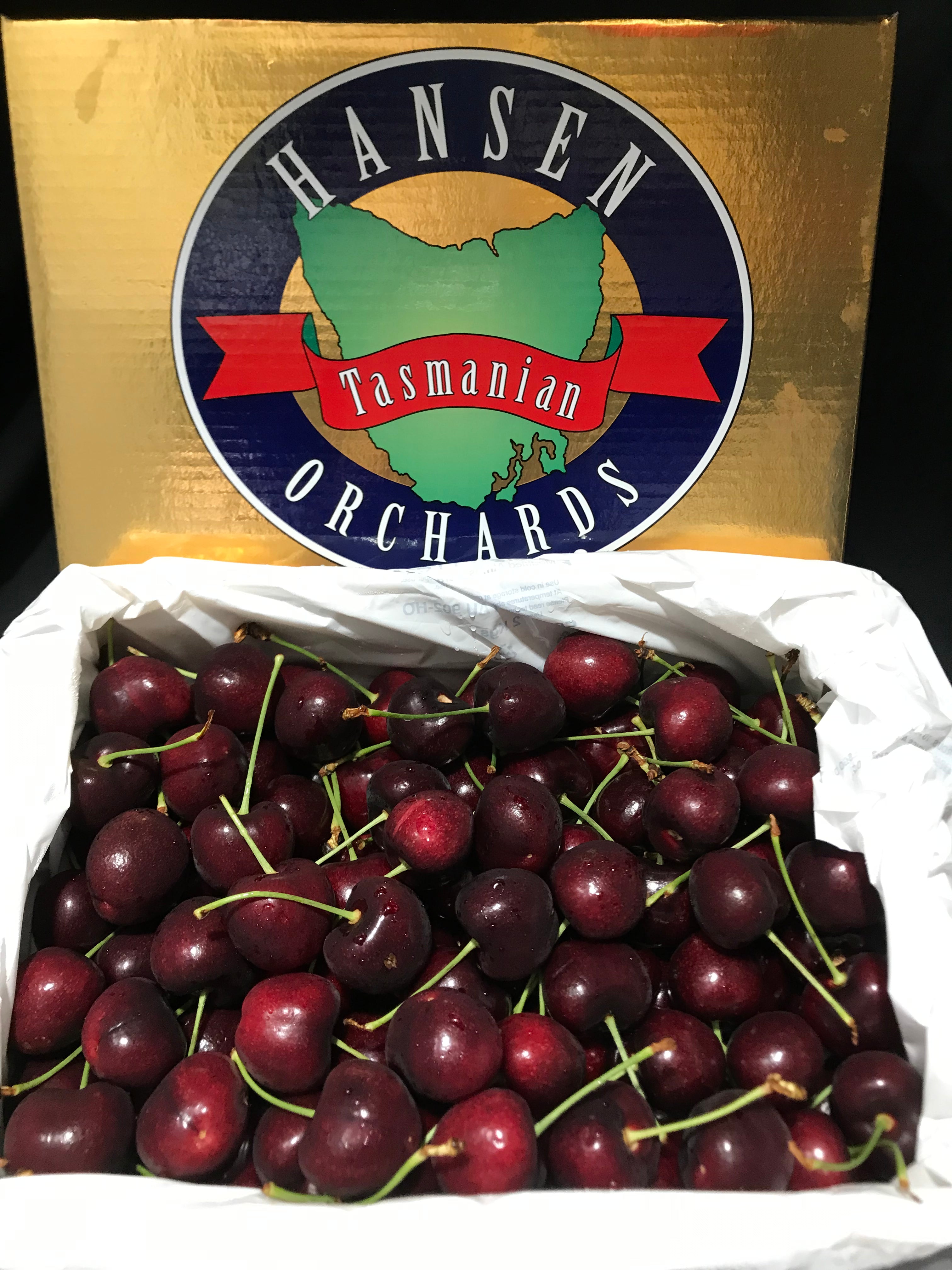 Tasmania Hansen Orchards Red Cherries 32-34mm | YOLOFRUITS